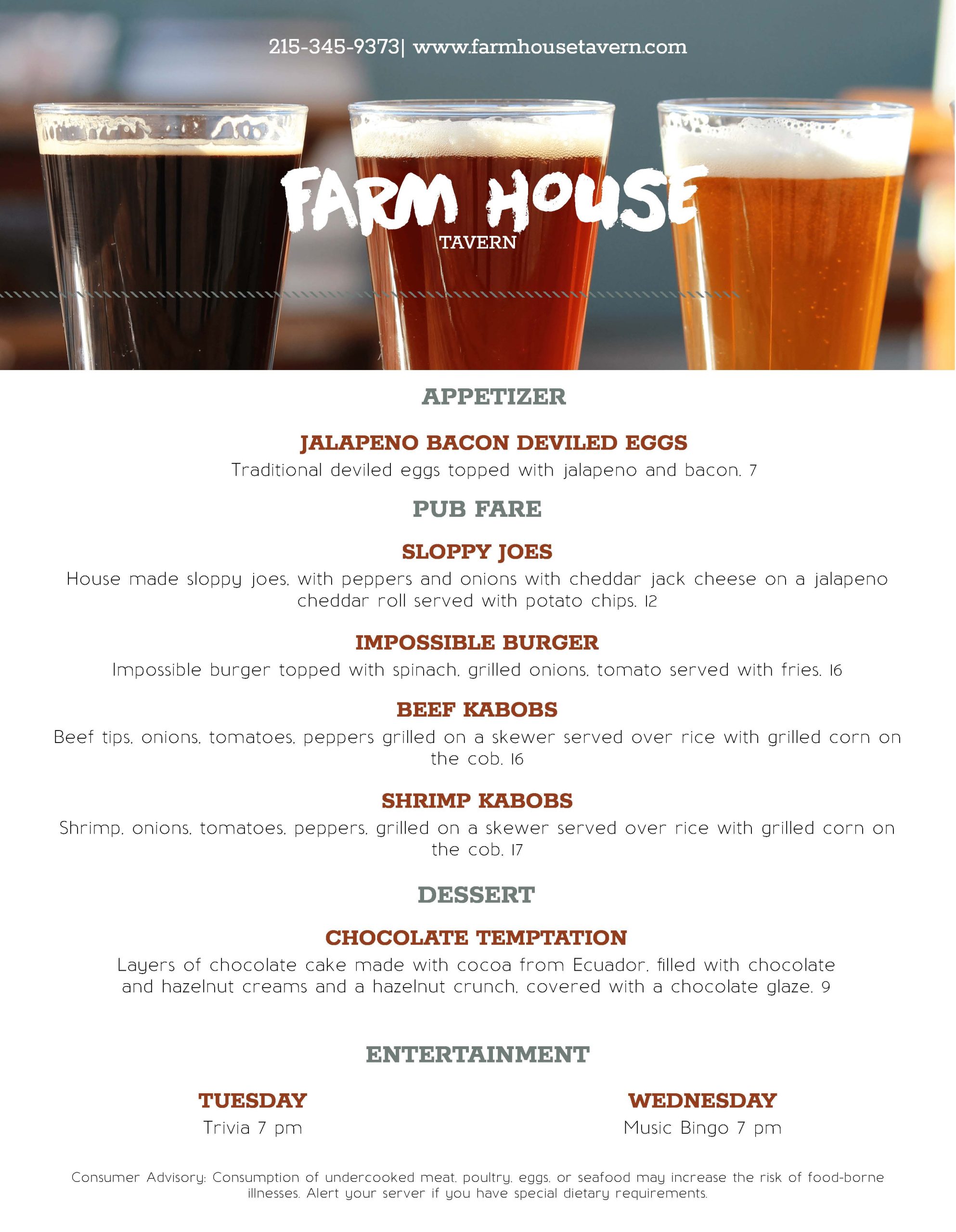 Food Features – Farmhouse Tavern – Doylestown PA